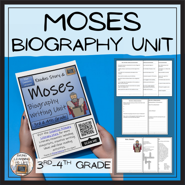 Moses Biography Project & Writing Unit | 3rd Grade & 4th Grade ...