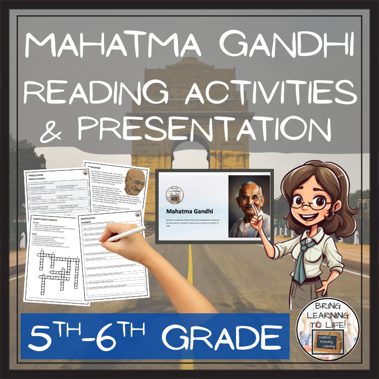 Mahatma Gandhi Close Reading Comprehension Activities | 5th Grade & 6t ...