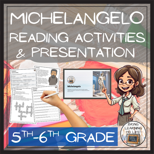 Michelangelo Close Reading Comprehension Activities | 5th Grade & 6th ...
