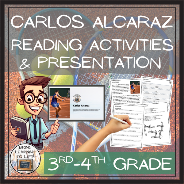 Carlos Alcaraz Close Reading Comprehension Activities | 3rd Grade & 4t ...