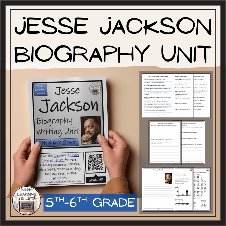 Jesse Jackson Biography Project & Writing Unit for Grades 5-6 ...