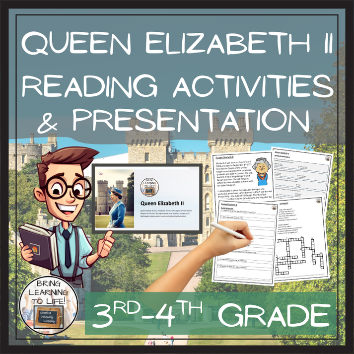Queen Elizabeth II Close Reading Comprehension Activities | 3rd Grade ...