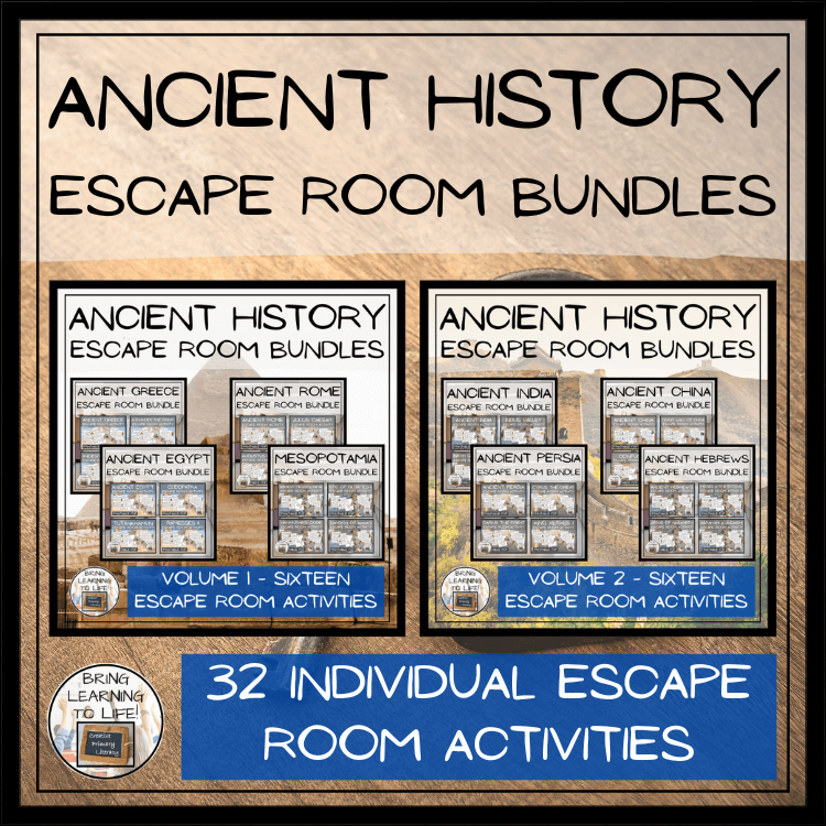 Ancient History Escape Room Mega Bundles | Volume 1 & Volume 2 | 5th ...