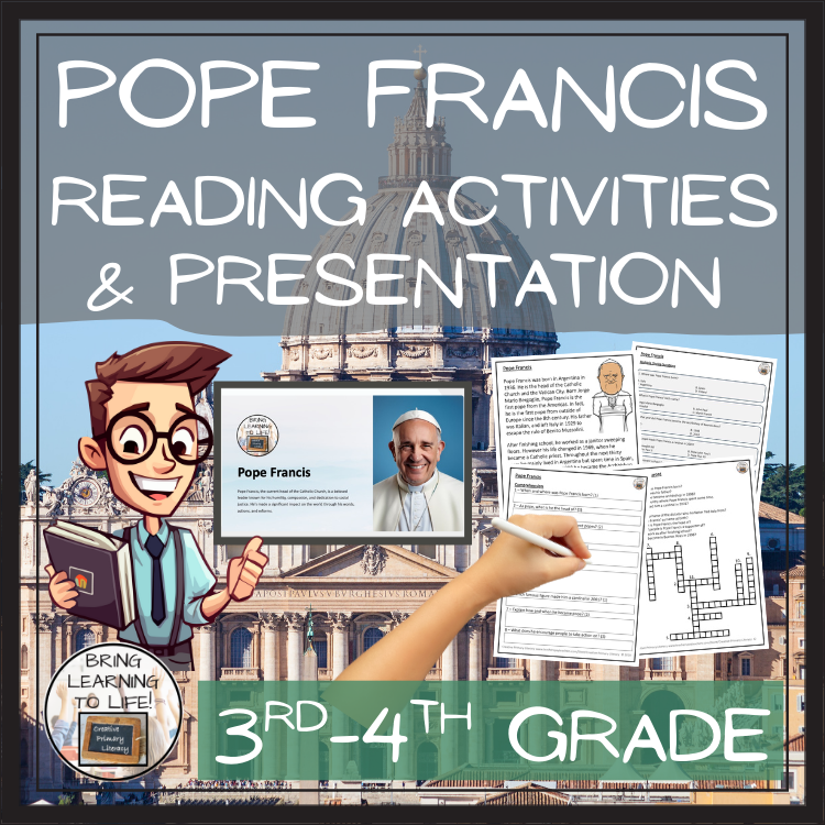Pope Francis Close Reading Comprehension Activities | 3rd Grade & 4th ...