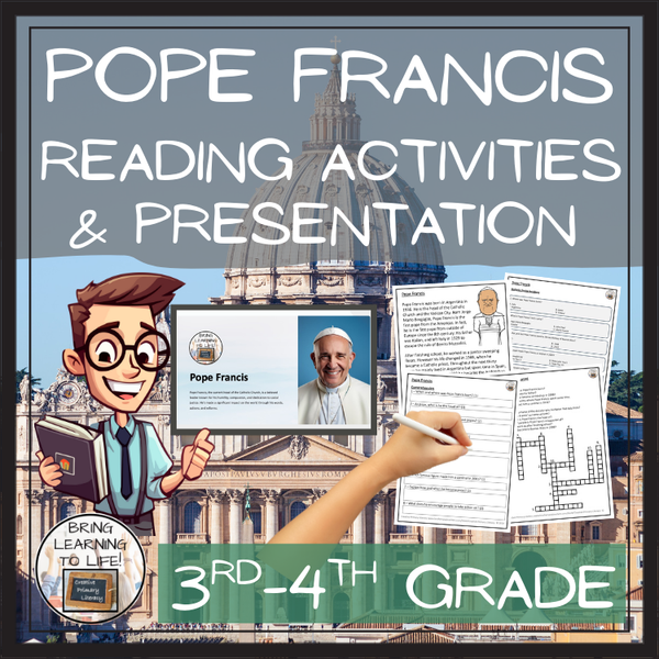 Pope Francis Close Reading Comprehension Activities | 3rd Grade & 4th ...