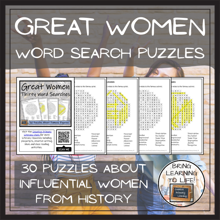 Great Women Word Search Puzzle Collection – Creative Primary Literacy