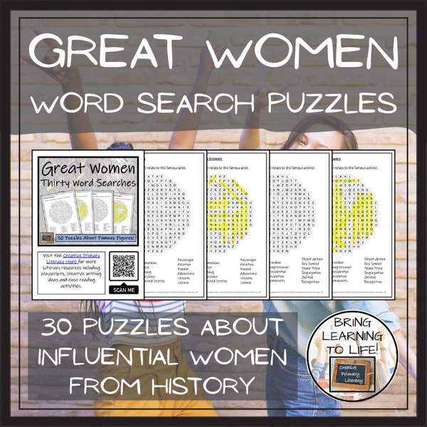 Great Women Word Search Puzzle Collection – Creative Primary Literacy