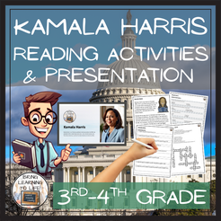 Kamala Harris Close Reading Comprehension Activities | 3rd Grade & 4th ...