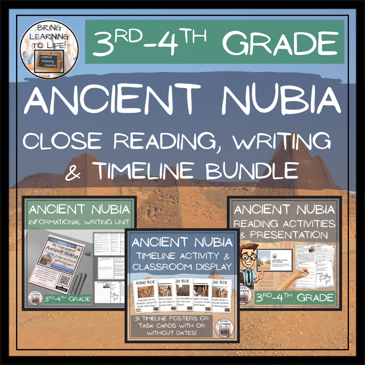 Ancient Nubia Close Reading, Writing & Timeline Bundle | 3rd–4th Grade ...