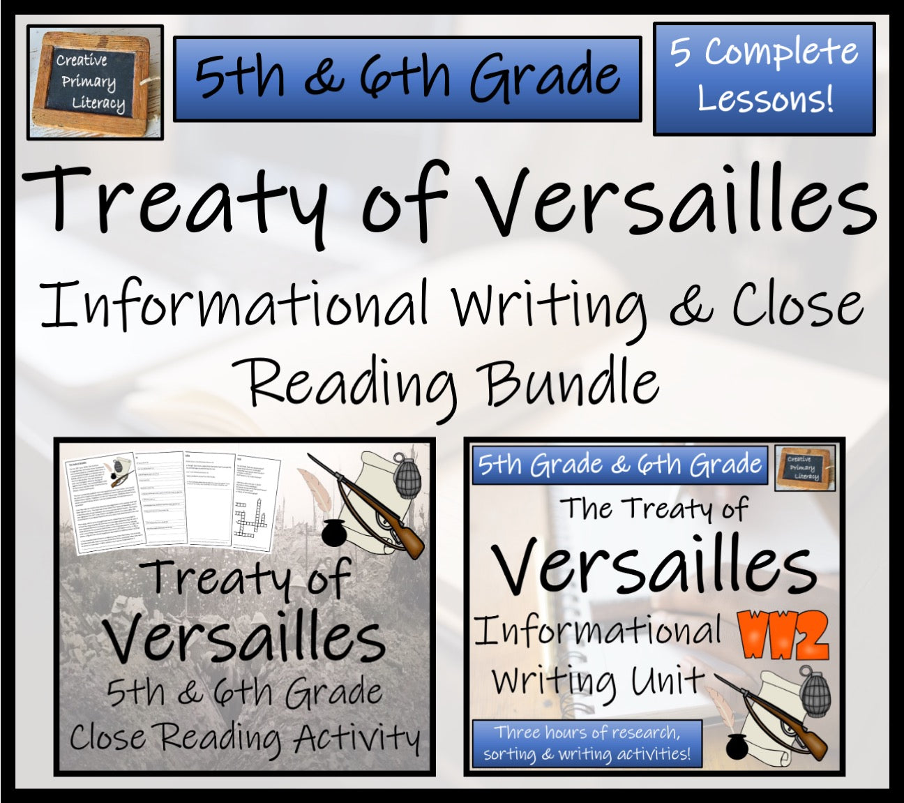 Treaty of Versailles Close Reading & Informational Writing Bundle 5th ...