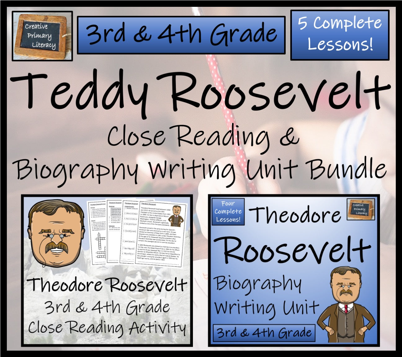 Theodore Roosevelt Close Reading & Biography Bundle | 3rd Grade & 4th ...