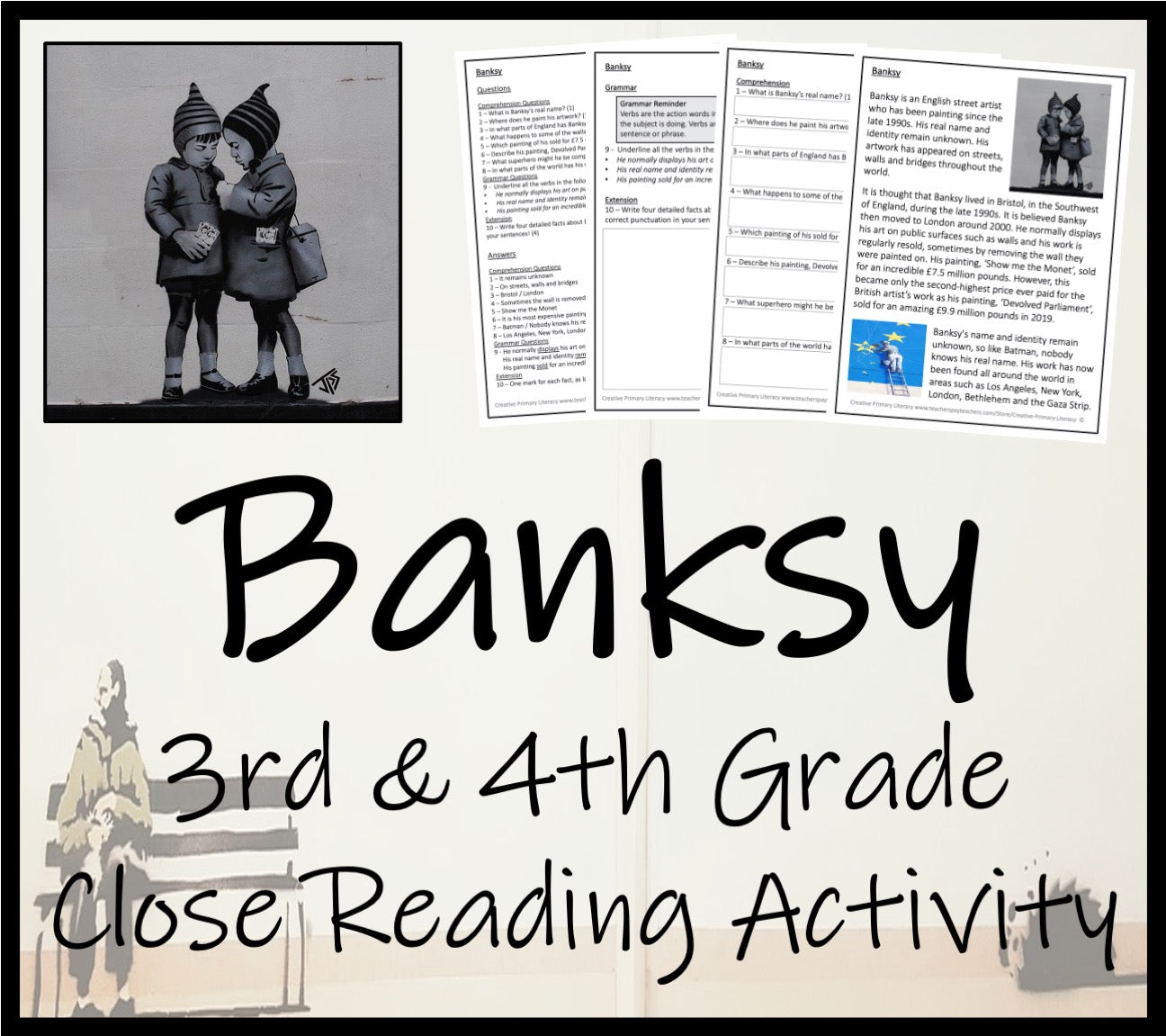 Banksy Close Reading Comprehension Activity | 3rd Grade & 4th Grade ...