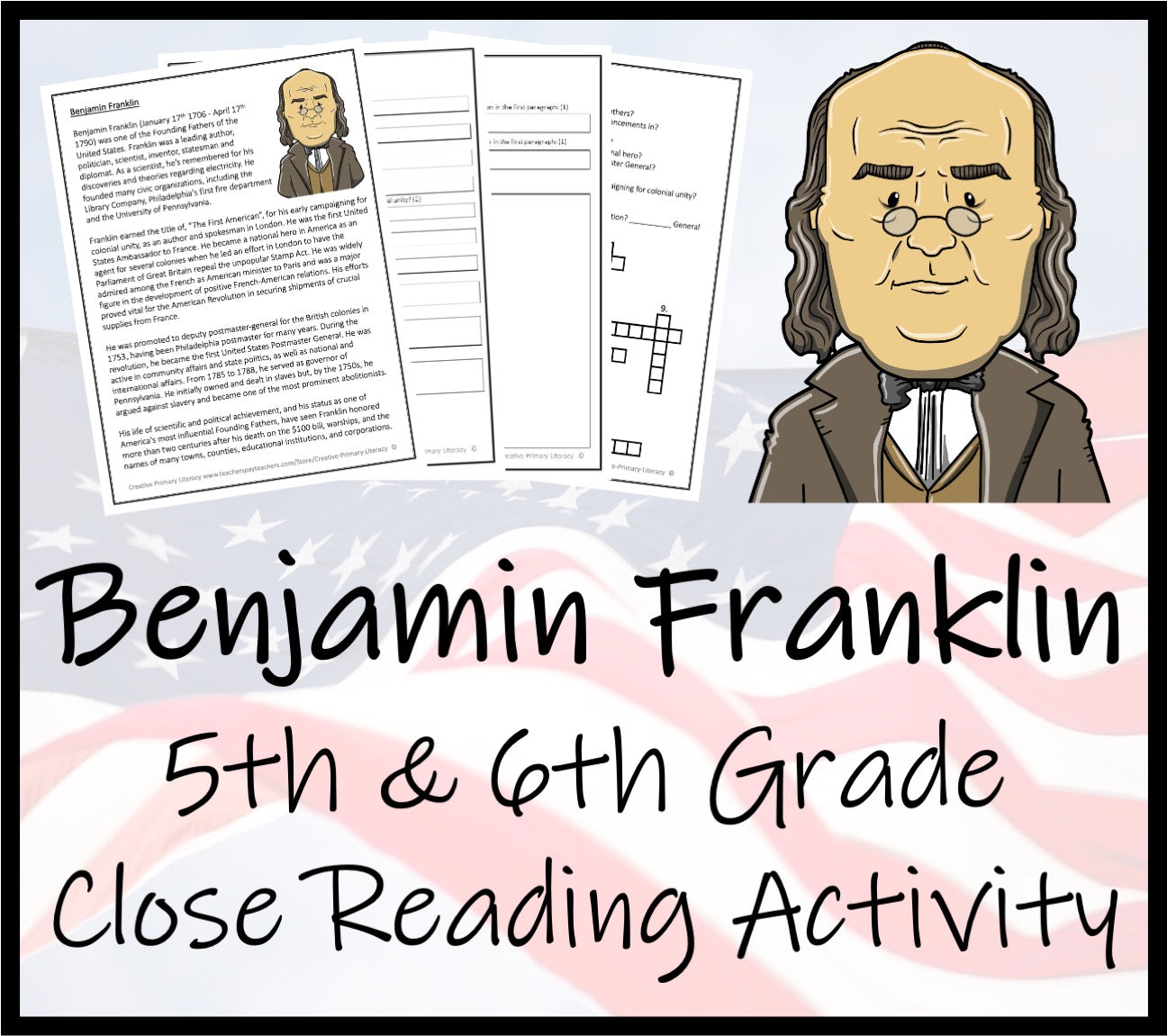 Benjamin Franklin Close Reading Comprehension Activity | 5th Grade & 6 ...