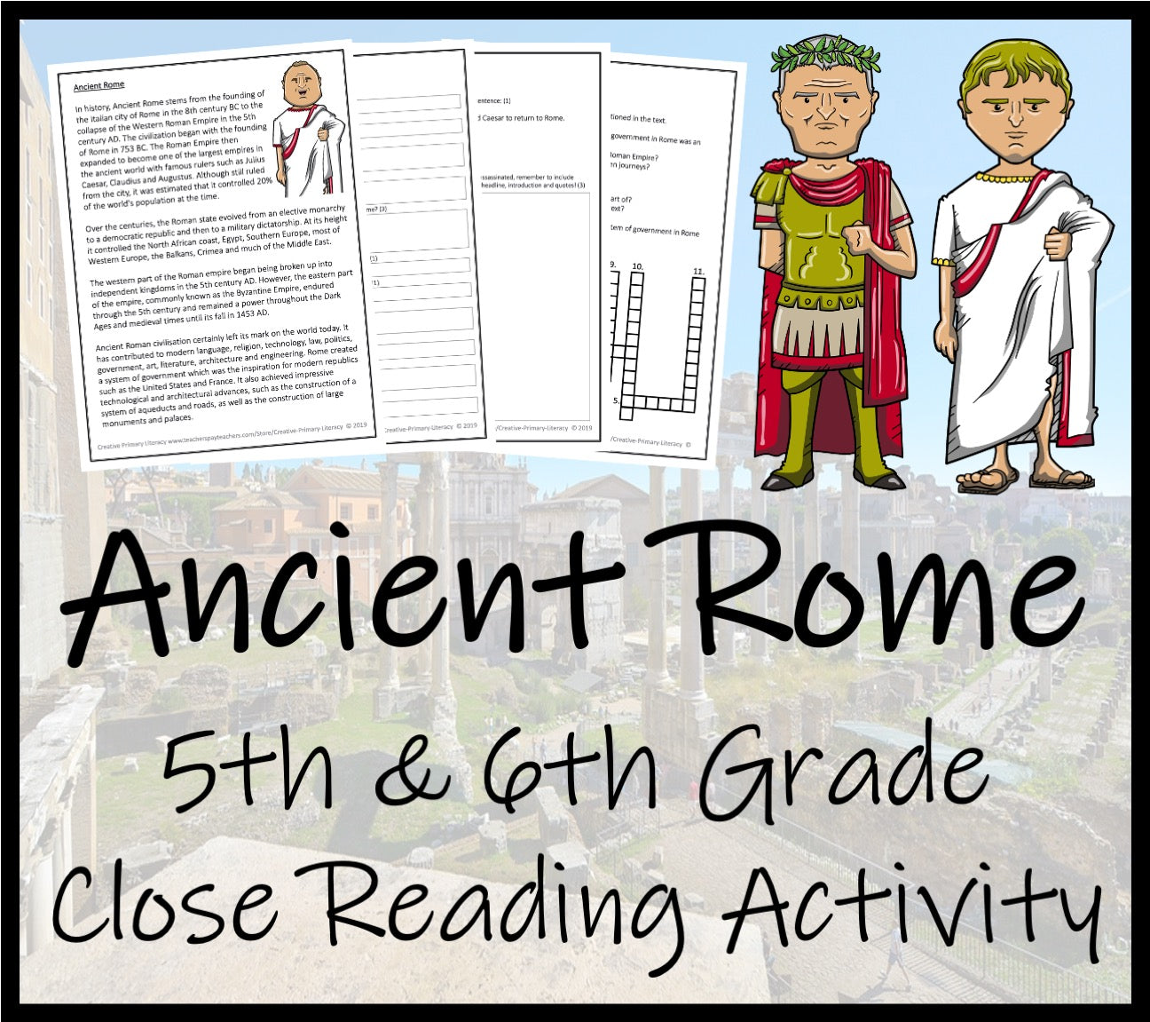 Ancient Rome Close Reading Comprehension Activity | 5th Grade & 6th Gr ...