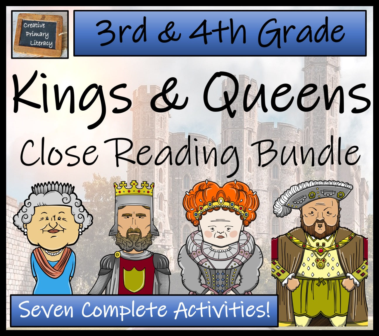 British Kings & Queens Close Reading Comprehension Bundle | 3rd & 4th ...