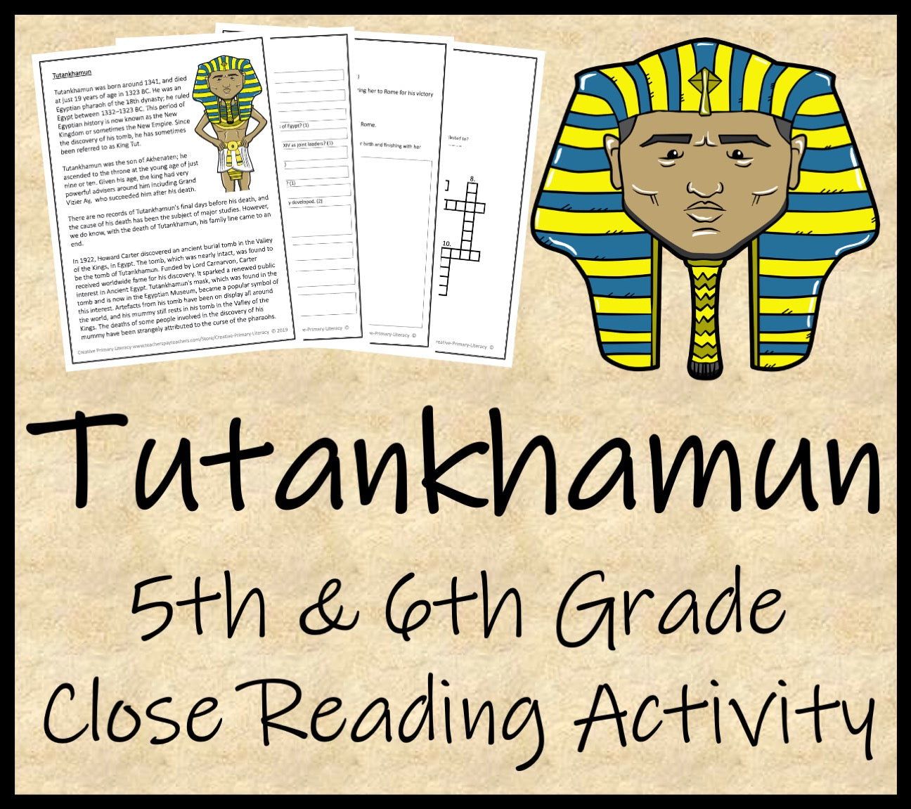 Tutankhamun Close Reading Comprehension Activity | 5th Grade & 6th Gra ...