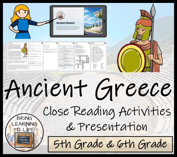 Ancient Greece Close Reading Comprehension Activities | 5th Grade & 6t ...