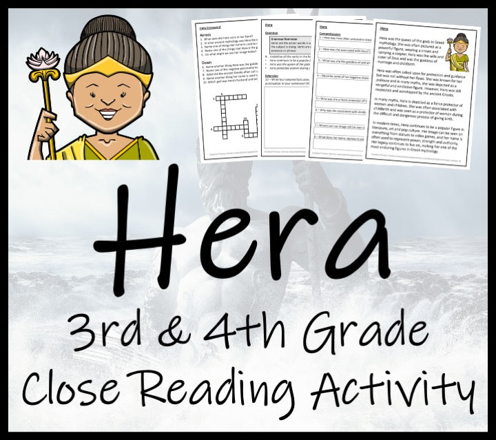 Hera Close Reading Comprehension Activity | 3rd Grade & 4th Grade ...