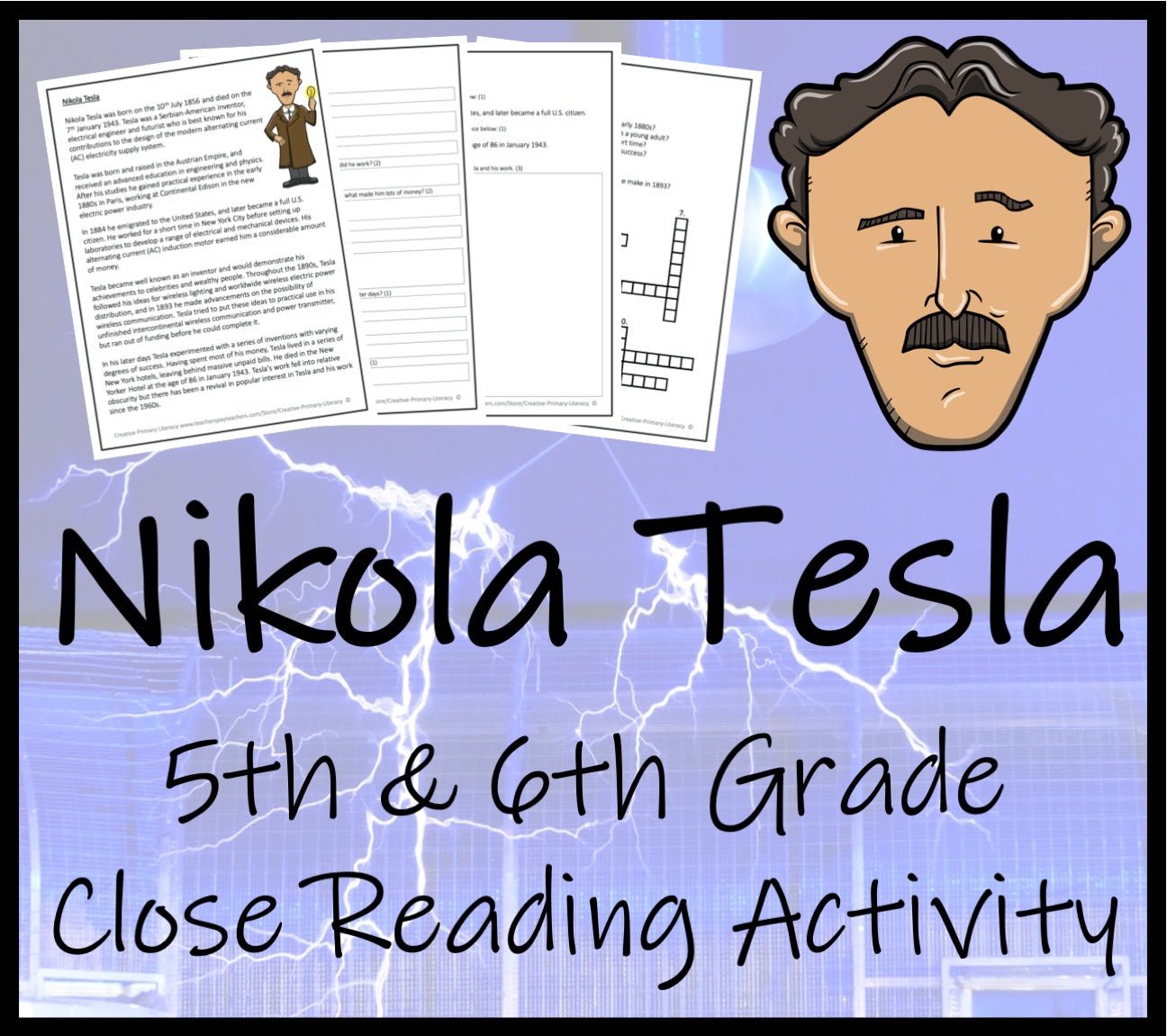 Nikola Tesla Close Reading Comprehension Activity | 5th Grade & 6th Gr ...