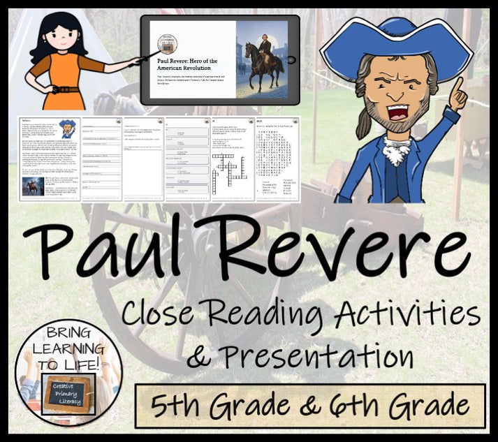Paul Revere Close Reading Comprehension Activities | 5th Grade & 6th G ...