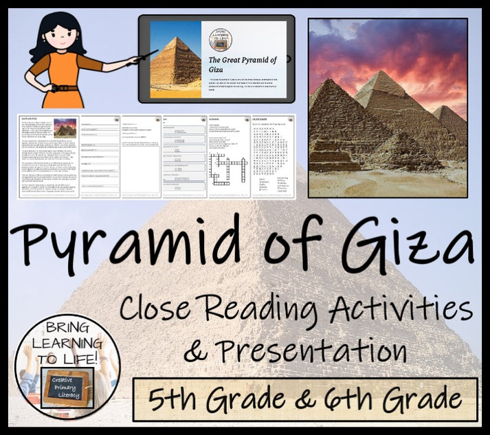 Great Pyramid of Giza Close Reading Comprehension Activities | 5th & 6 ...