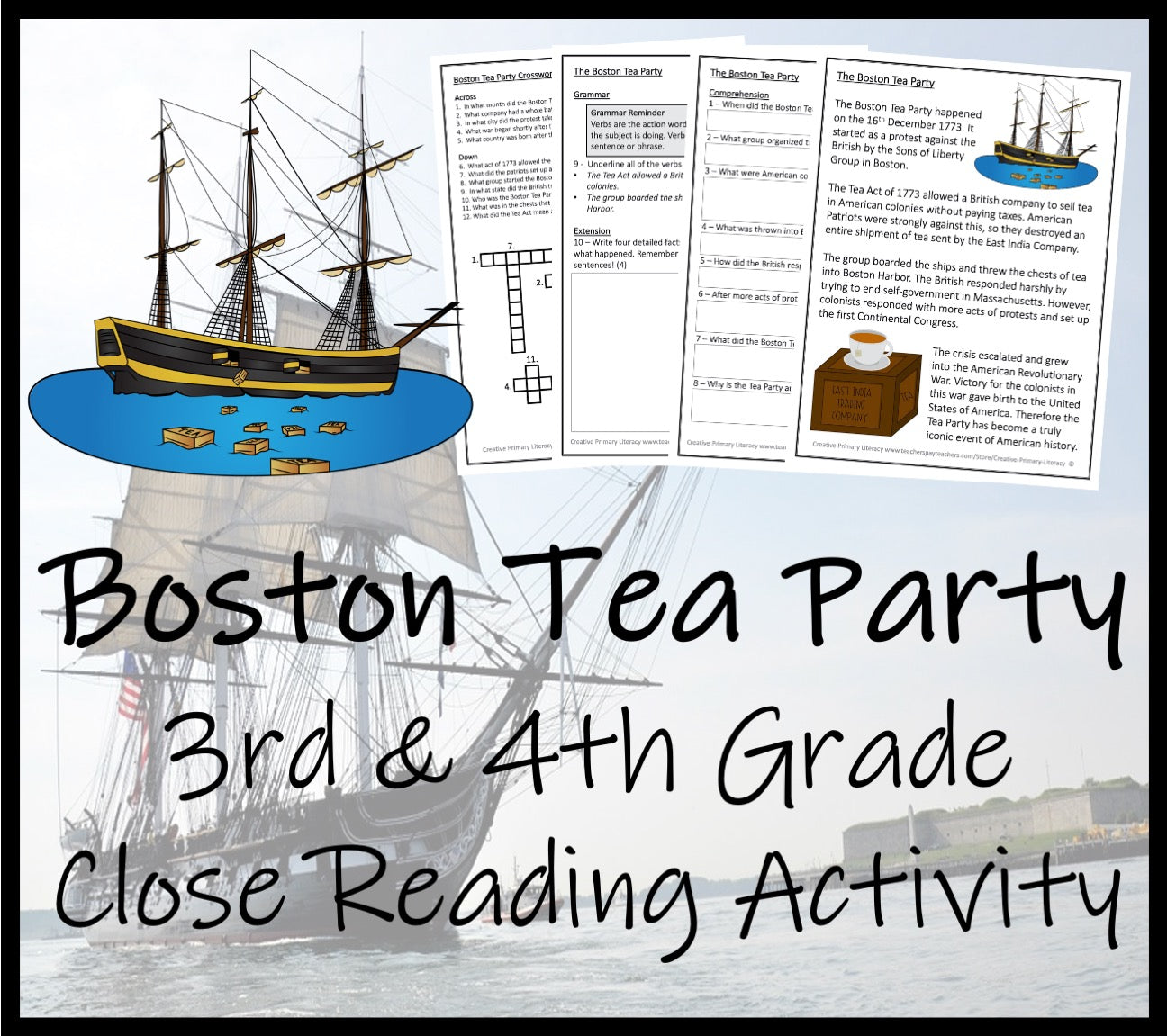 Boston Tea Party Close Reading Comprehension Activity | 3rd Grade & 4t ...