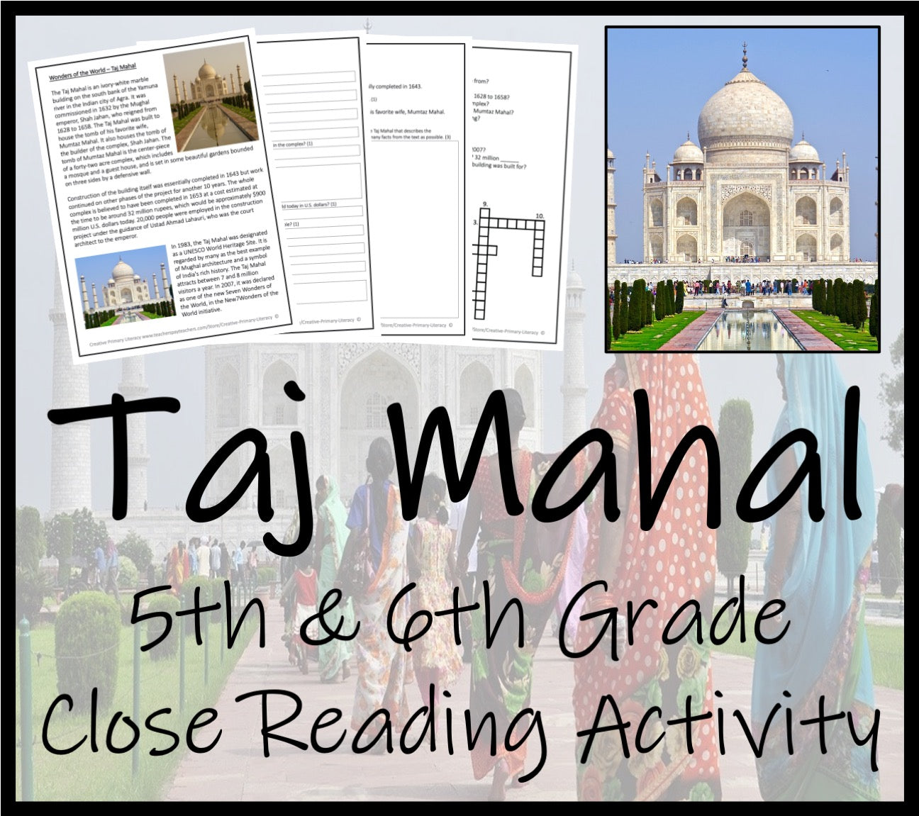 Taj Mahal Close Reading Comprehension Activity | 5th Grade & 6th Grade ...