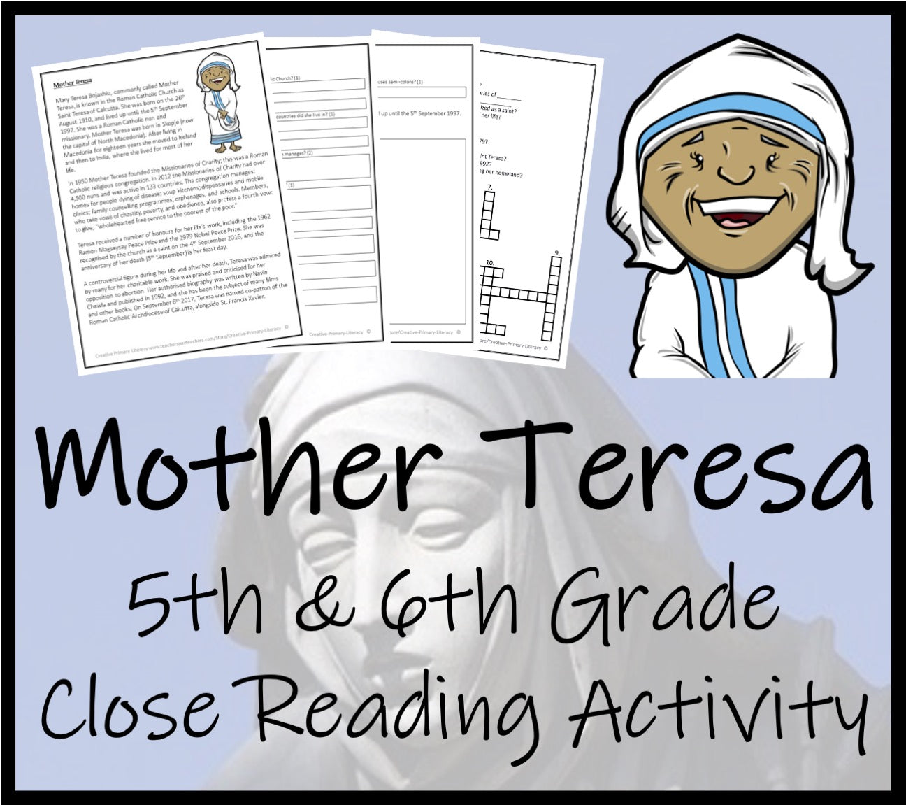 Mother Teresa Close Reading Comprehension Activity | 5th Grade & 6th G ...