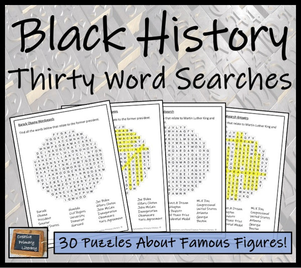 Black History Word Search Puzzle Collection – Creative Primary Literacy