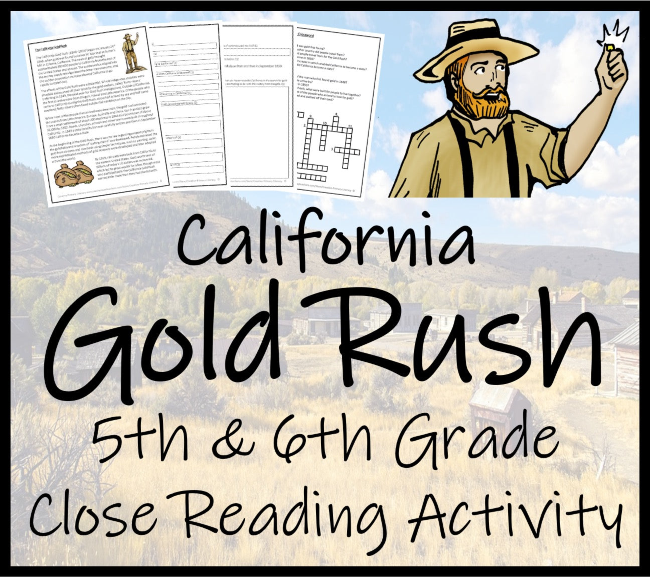 California Gold Rush Close Reading Comprehension Activity | 5th & 6th ...