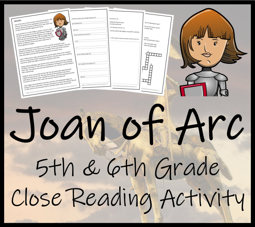 Joan of Arc Close Reading Activity | 5th Grade & 6th Grade – Creative ...