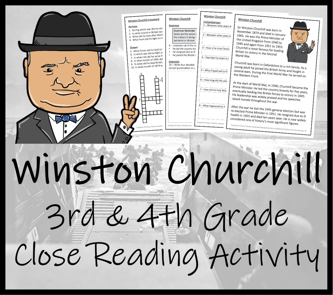 Winston Churchill Close Reading Comprehension Activity | 3rd Grade & 4 ...