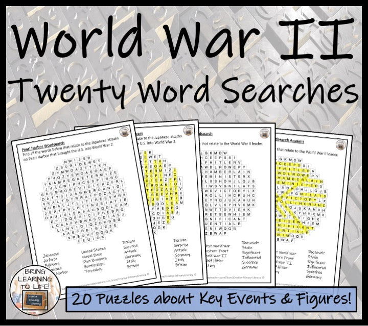 World War 2 Word Search Puzzle Collection Creative Primary Literacy World War 2 Word Search Puzzle Collection Creative Primary Literacy