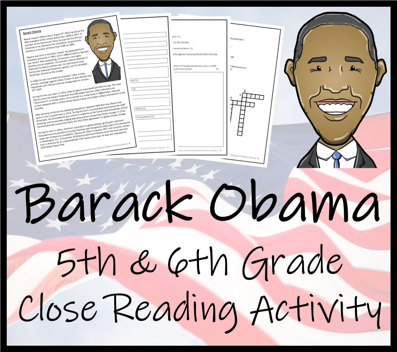 Barack Obama Close Reading Comprehension Activity | 5th Grade & 6th Gr ...