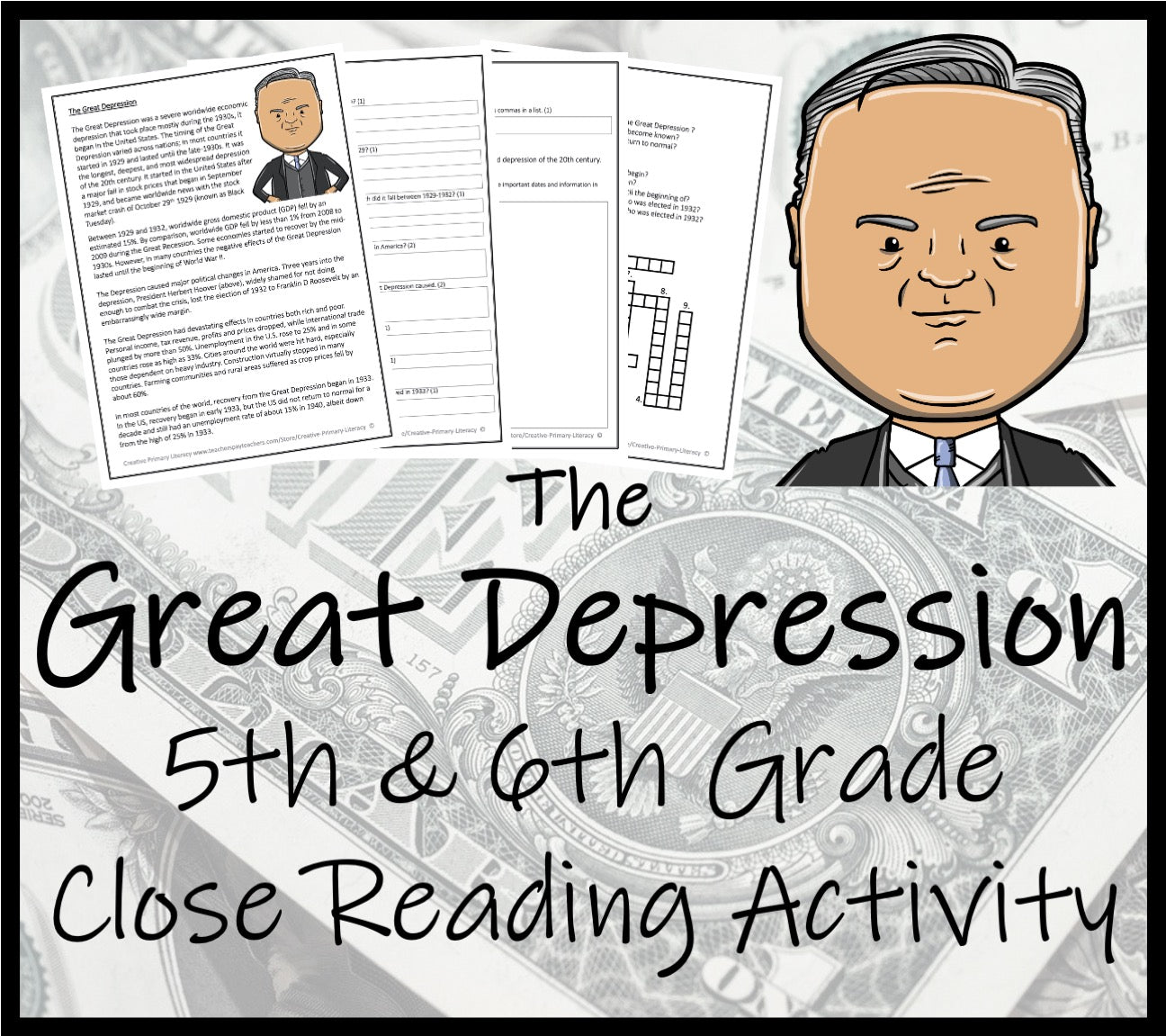 Great Depression Close Reading Comprehension Activity | 5th Grade & 6t ...