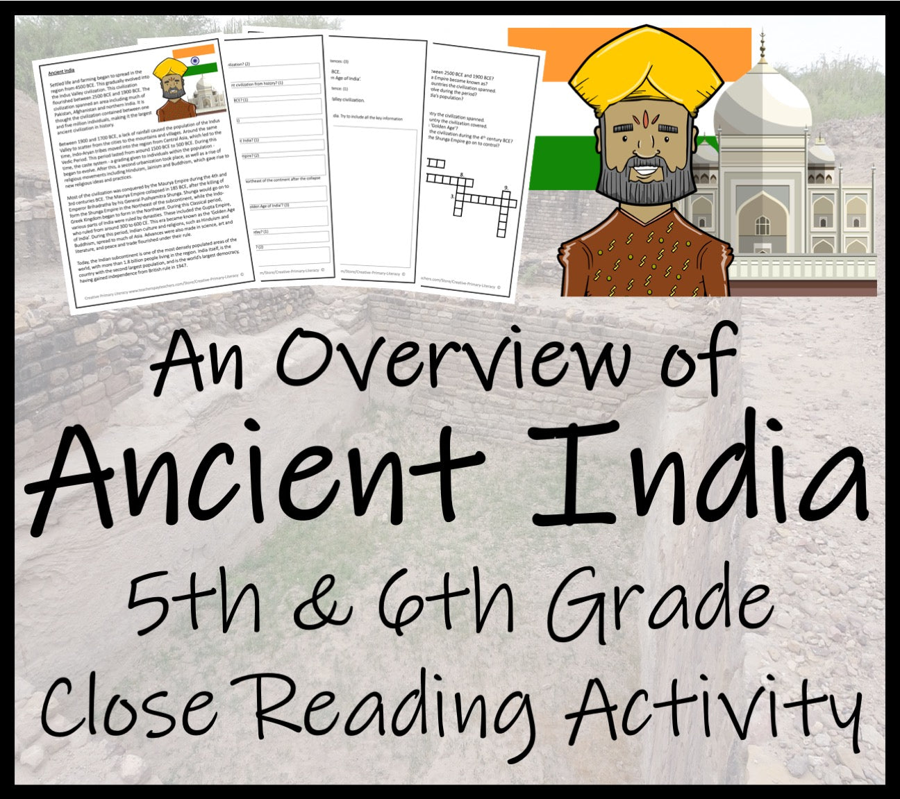 Ancient India Close Reading Comprehension Activity | 5th Grade & 6th G ...