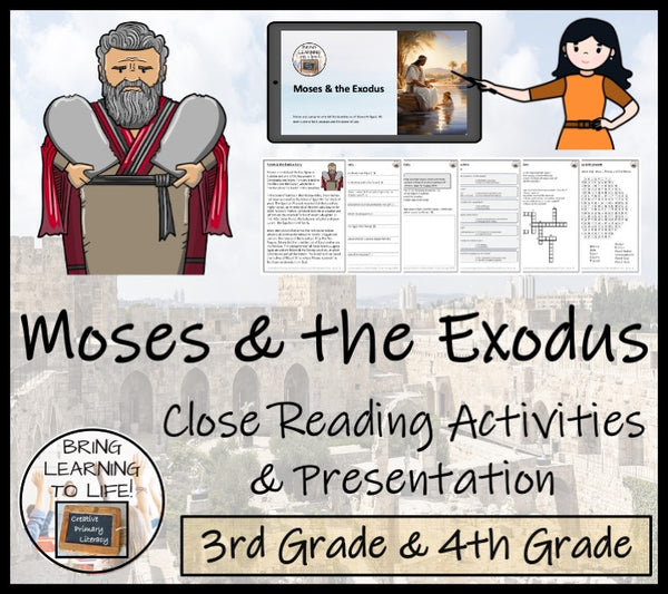 Moses & the Exodus Story Close Reading Activity | 3rd Grade & 4th Grad ...