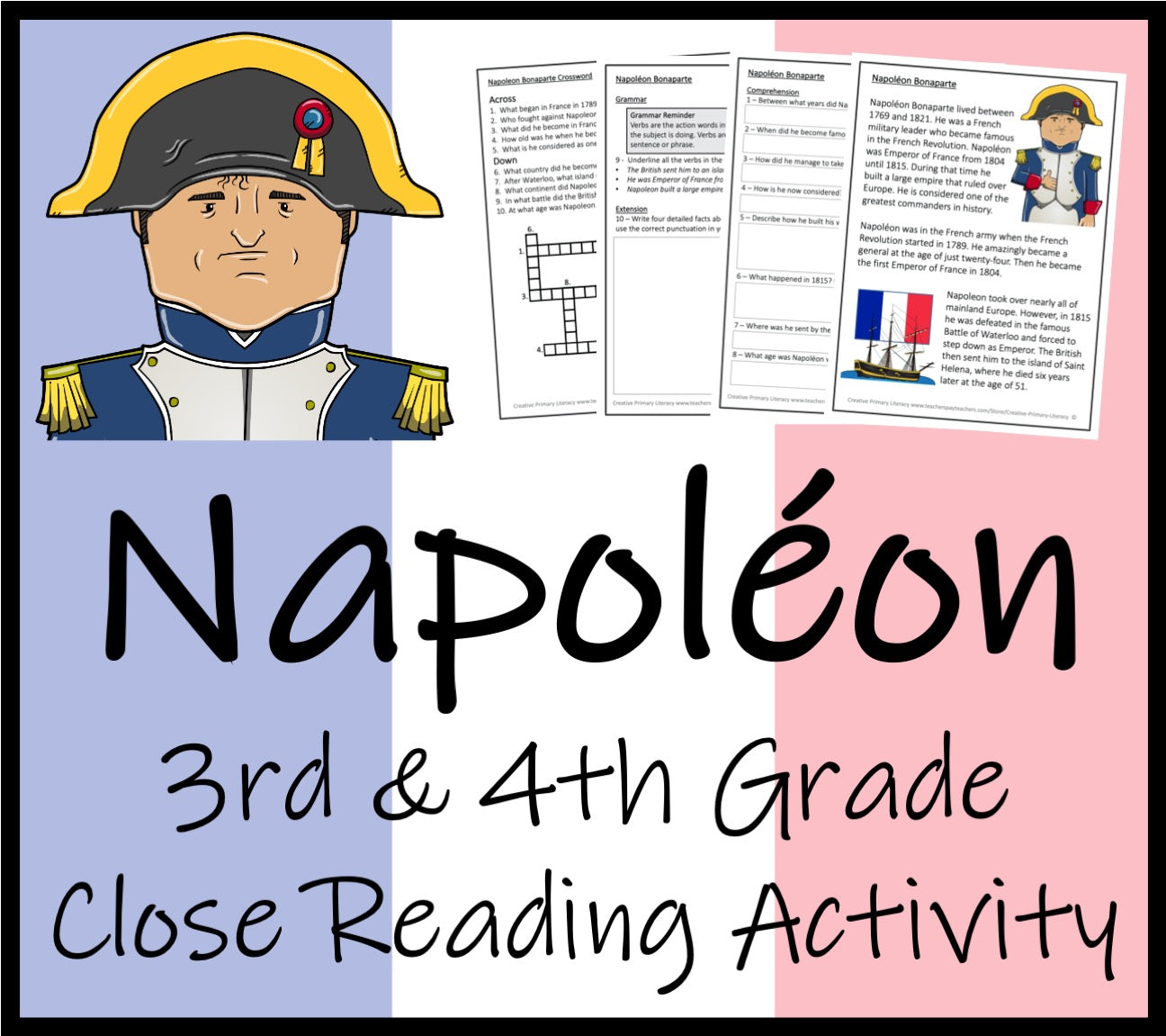 Napoleon Bonaparte Close Reading Comprehension Activity | 3rd Grade ...