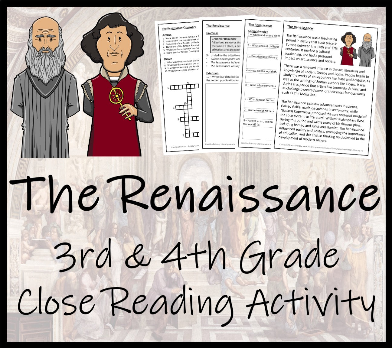The Renaissance Close Reading Comprehension Activity | 3rd Grade & 4th ...