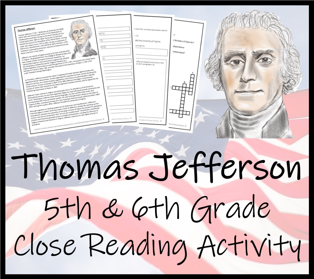 Thomas Jefferson Close Reading Comprehension Activity | 5th Grade & 6t ...