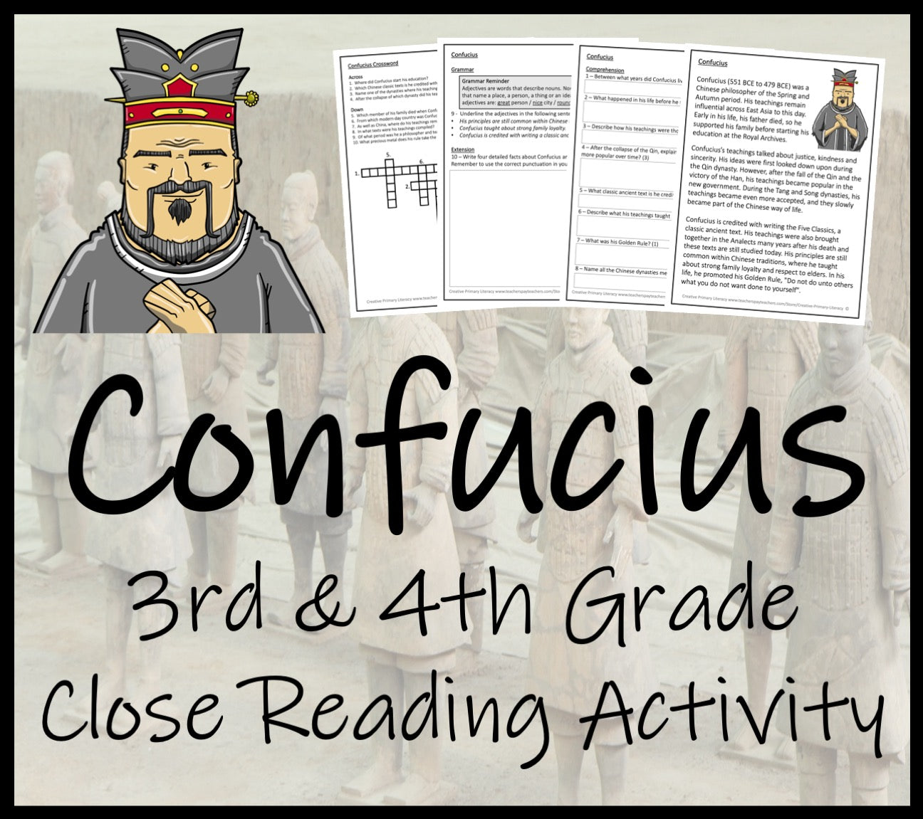 Confucius Close Reading Comprehension Activity | 3rd Grade & 4th Grade ...
