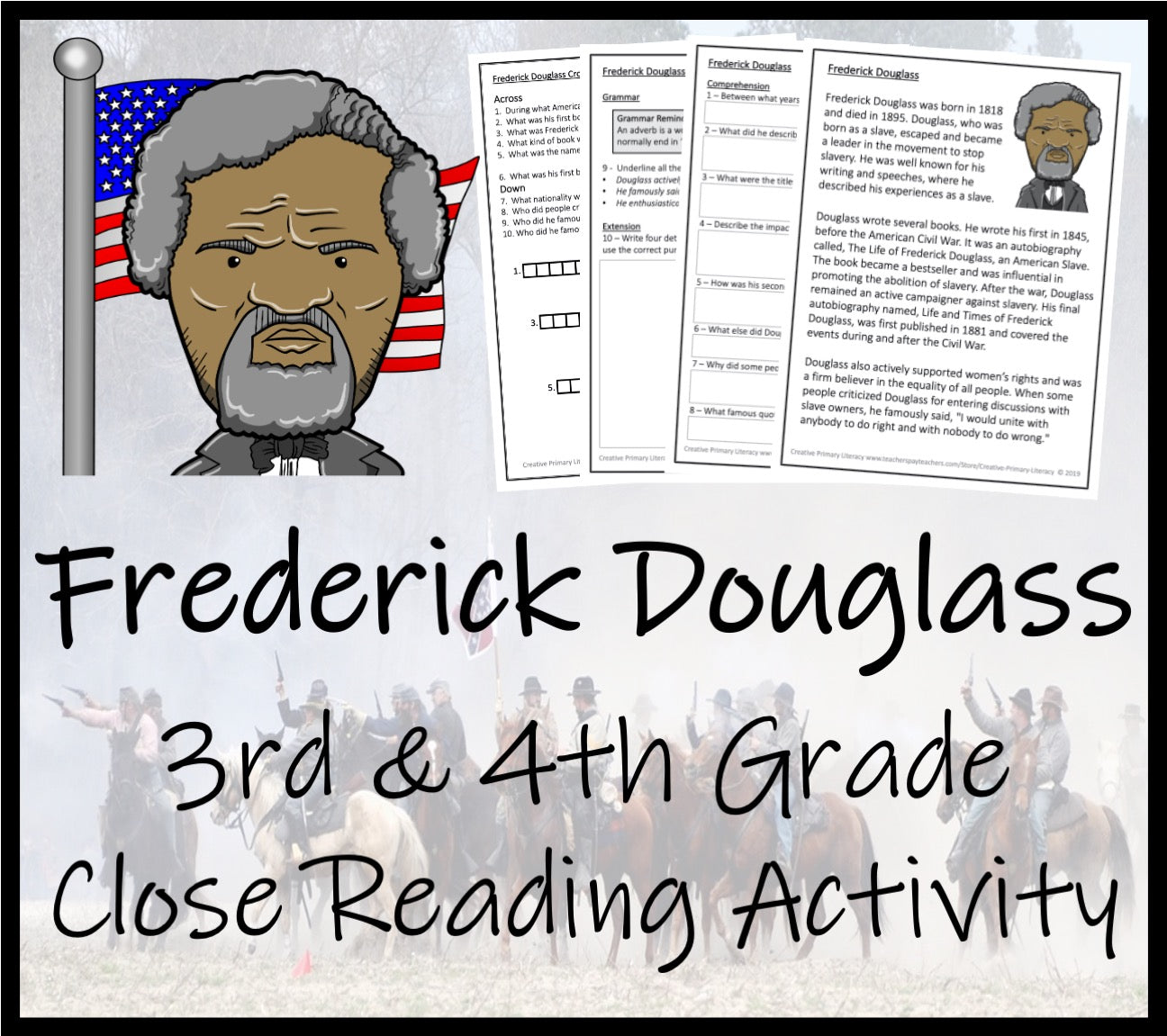 Frederick Douglass Close Reading Comprehension Activity | 3rd Grade ...