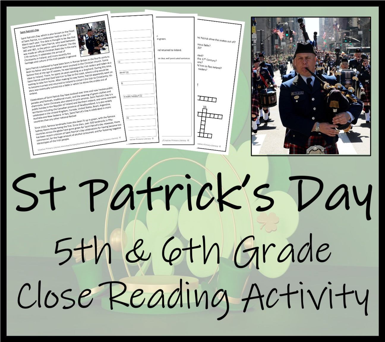 Saint Patrick's Day Close Reading Comprehension Activity | 5th Grade ...