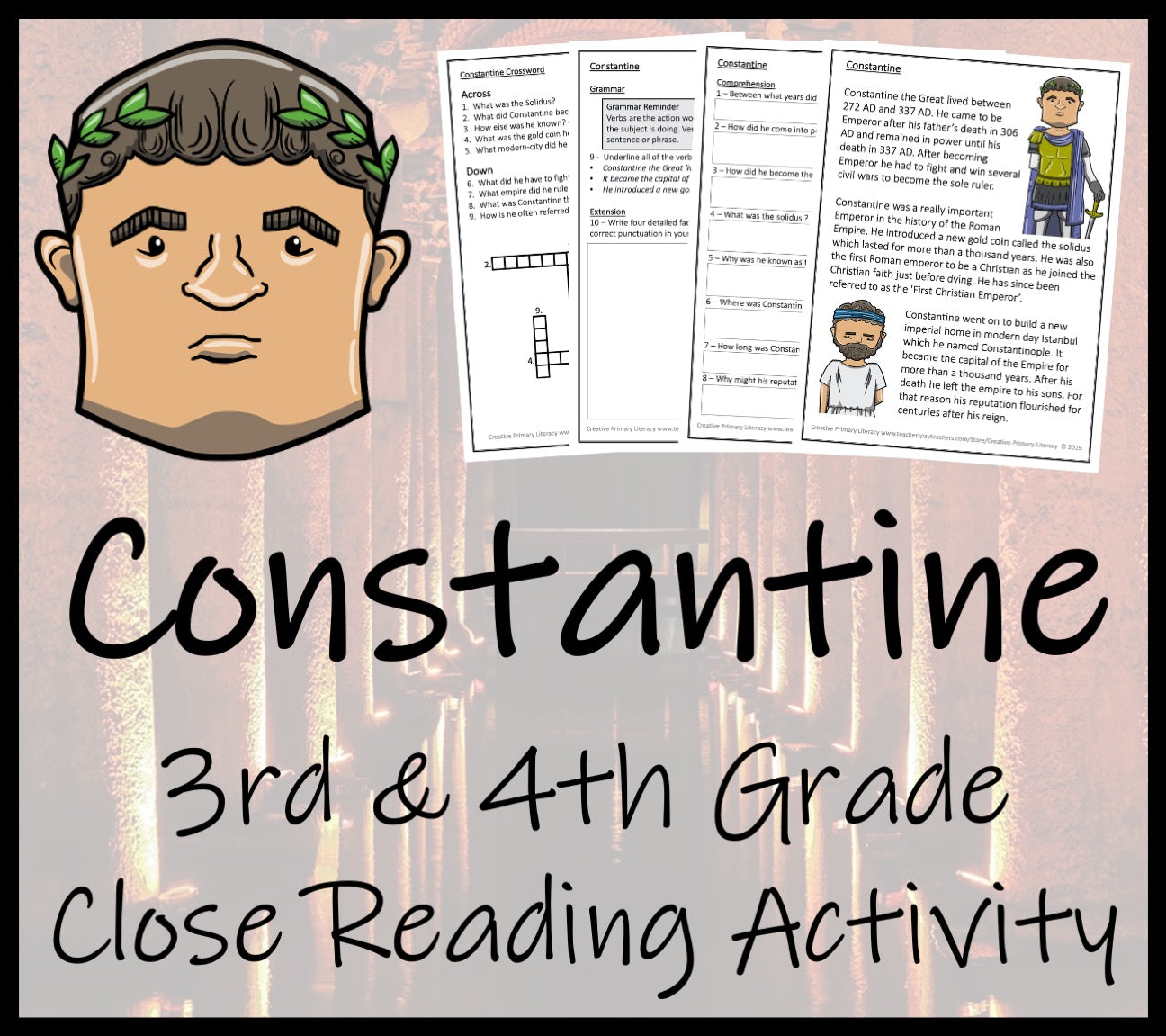 Constantine Close Reading Comprehension Activity | 3rd Grade & 4th Gra ...