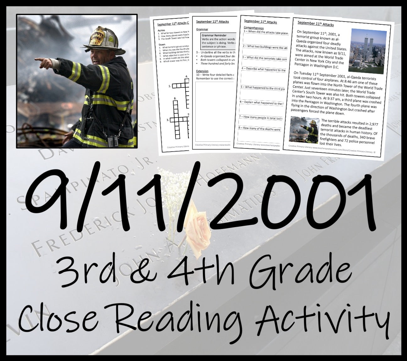 9/11 Terrorist Attacks Close Reading Comprehension Activity | 3rd & 4t ...
