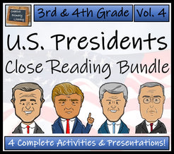 U.S. Presidents Volume 4 Close Reading Comprehension Bundle | 3rd & 4t ...
