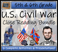 American Civil War Close Reading Activity Bundle | 5th Grade & 6th Gra ...