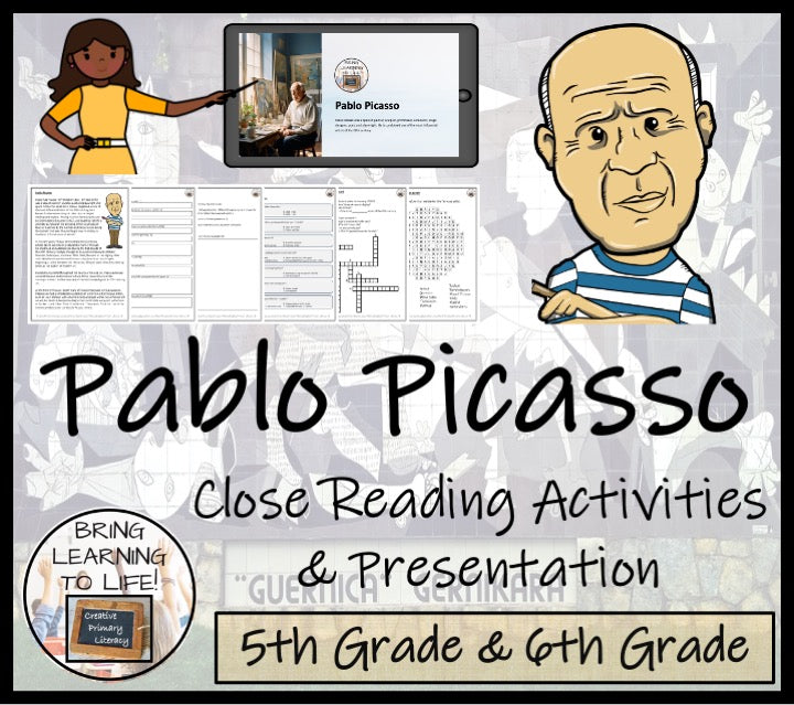 Pablo Picasso Close Reading Comprehension Activities | 5th Grade & 6th ...