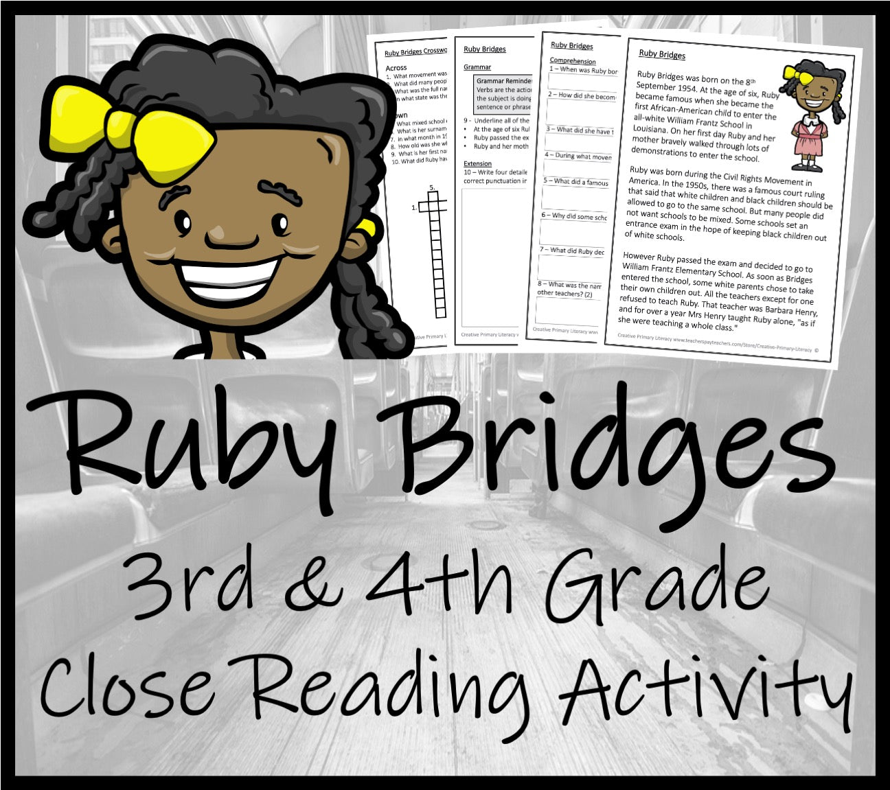 Ruby Bridges Close Reading Comprehension Activity | 3rd Grade & 4th Gr ...
