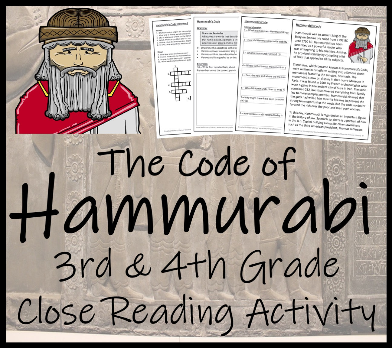 Hammurabi's Code Close Reading Comprehension Activity | 3rd Grade & 4t ...
